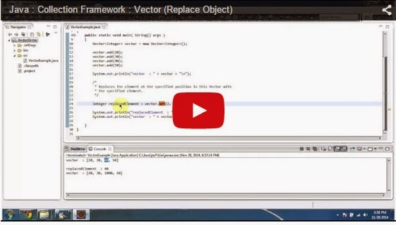 Java Ee Java Collection Framework Vector Replace Object