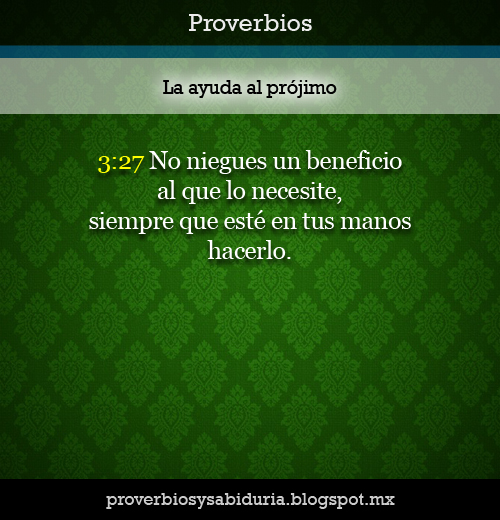 Proverbios y Sabiduría: Proverbios 3:27