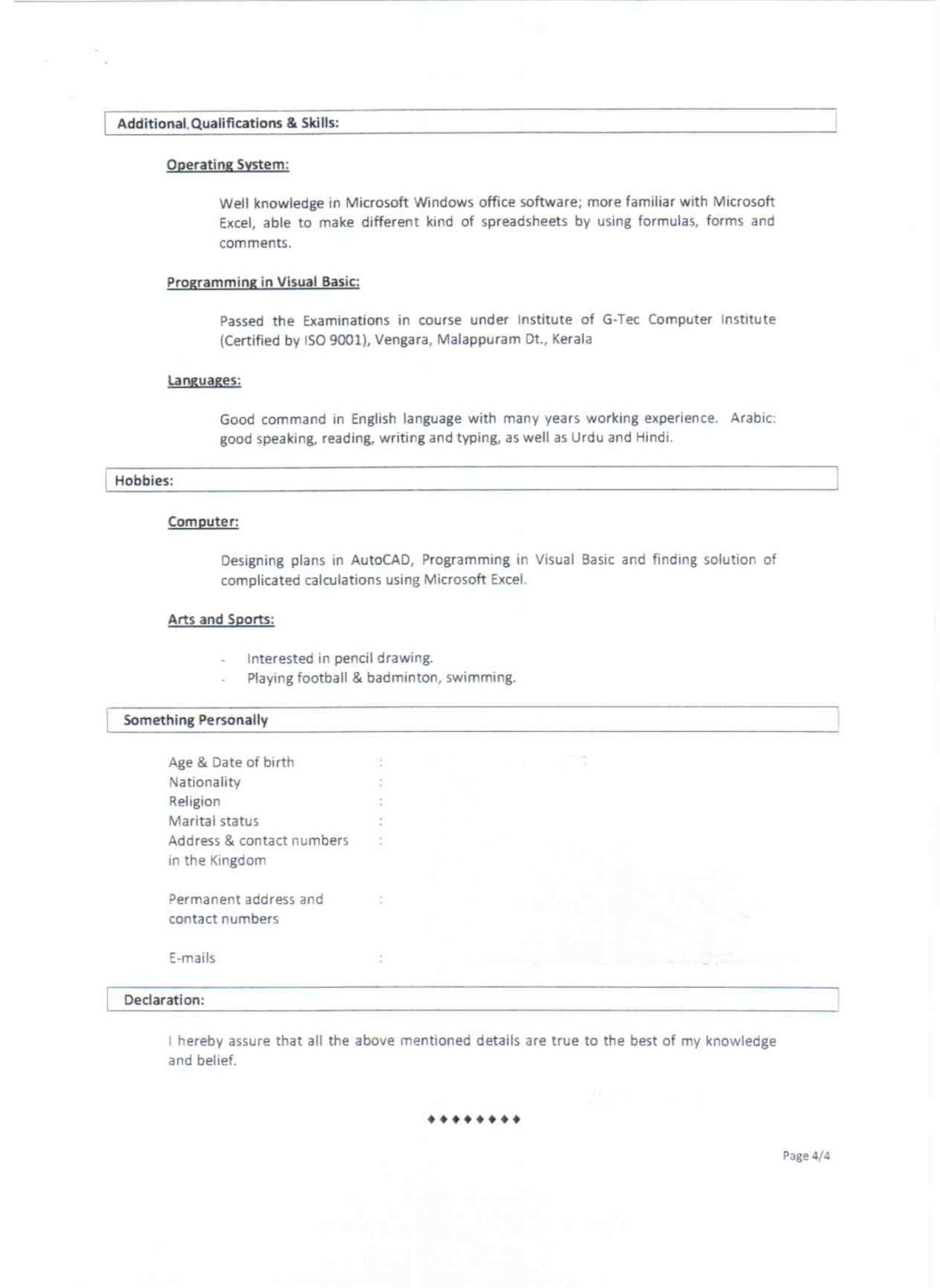 Resume Format