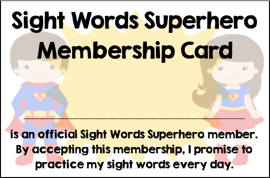 WOO-HOO! Sight Word SUPERHEROES!!! | Mrs. Gilchrist's Class