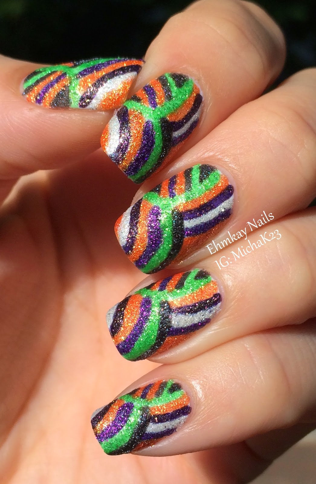 ehmkay nails: Halloween Texture Dizzy Swirl Lollipop Nail Art