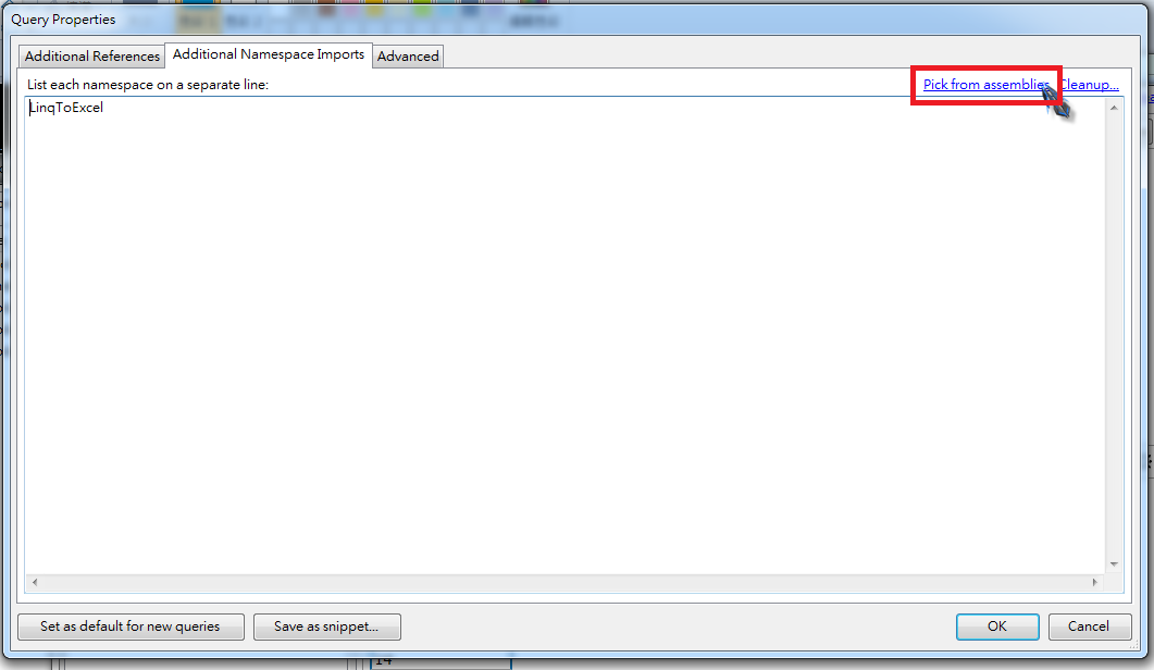 語言的大雜燴: [LINQ]在LINQPad中使用LinqToExcel(如何引入參考與Namespaces)