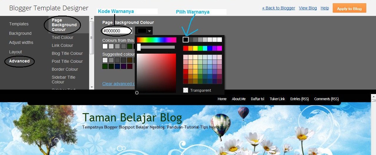 Cara mengetahui kode html warna - Taman Belajar Blog