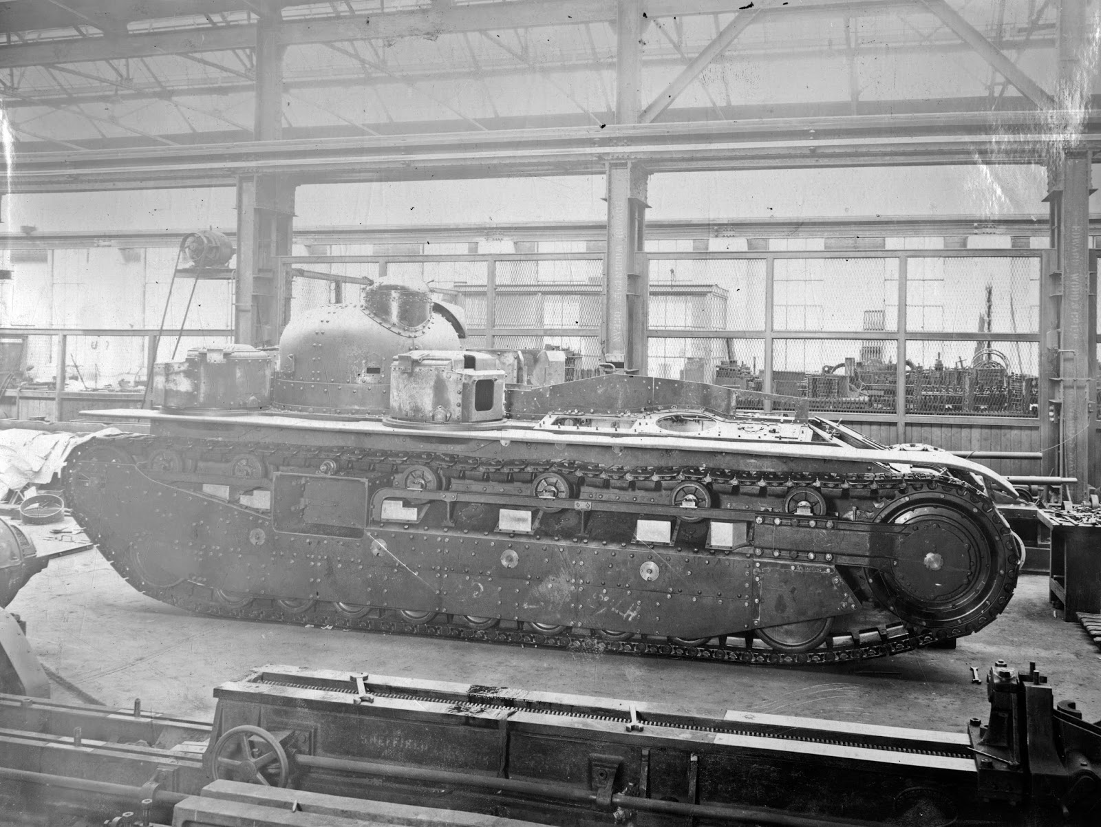 Interwar Tank Development: A1E1 Vickers Independent under construction 1926