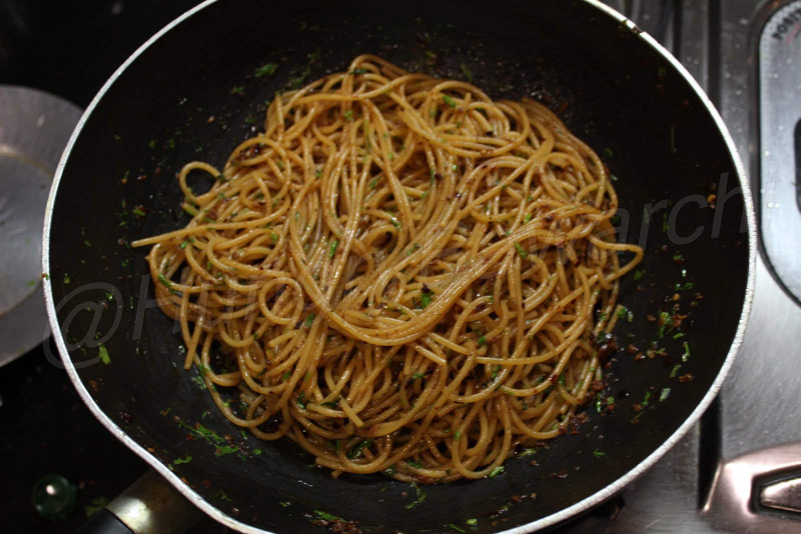 Burnt Garlic Spaghetti Aglio Olio