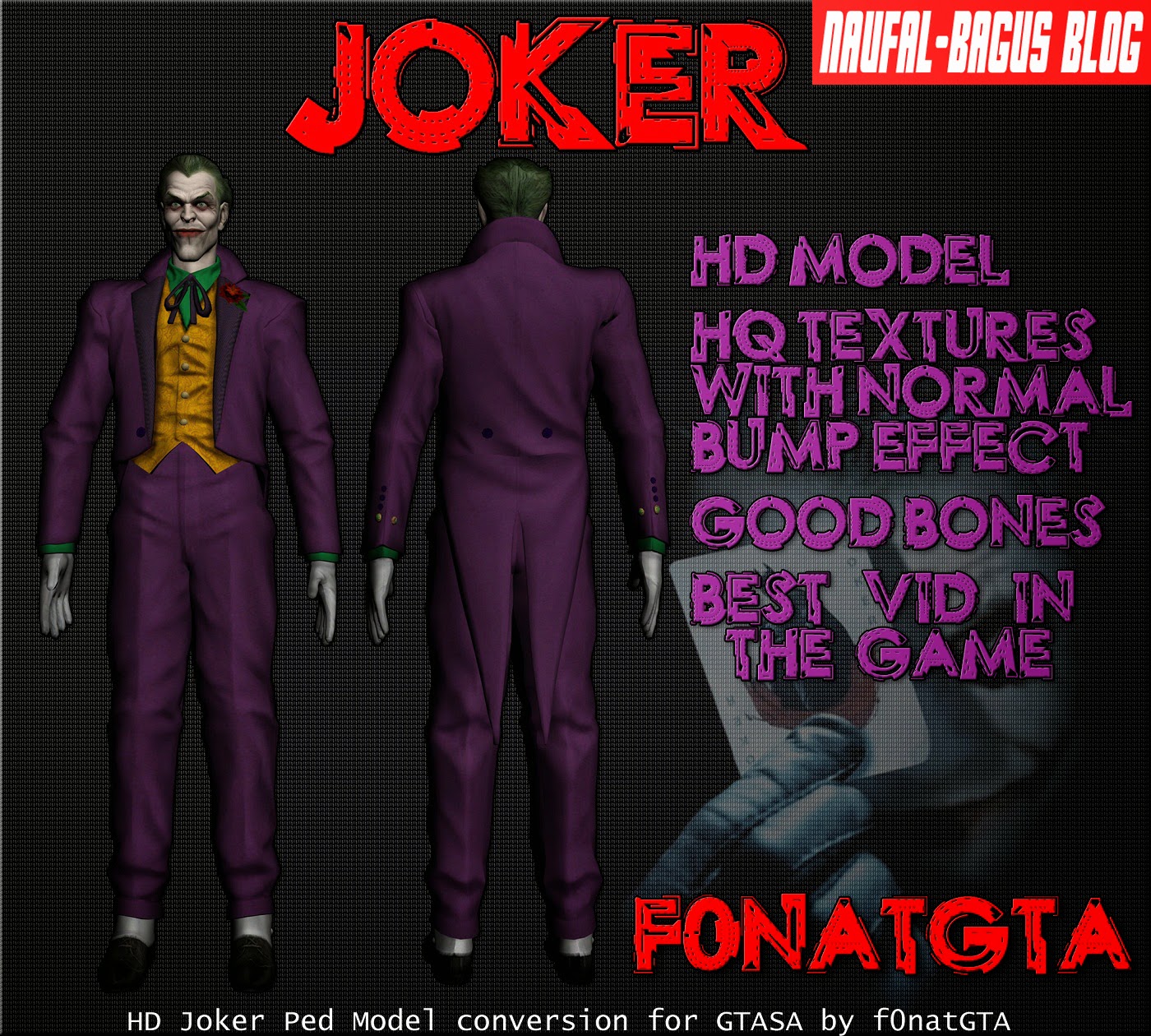 GTA SA - Joker Skin [ gta sa / san andreas ] | Naufal Bagus