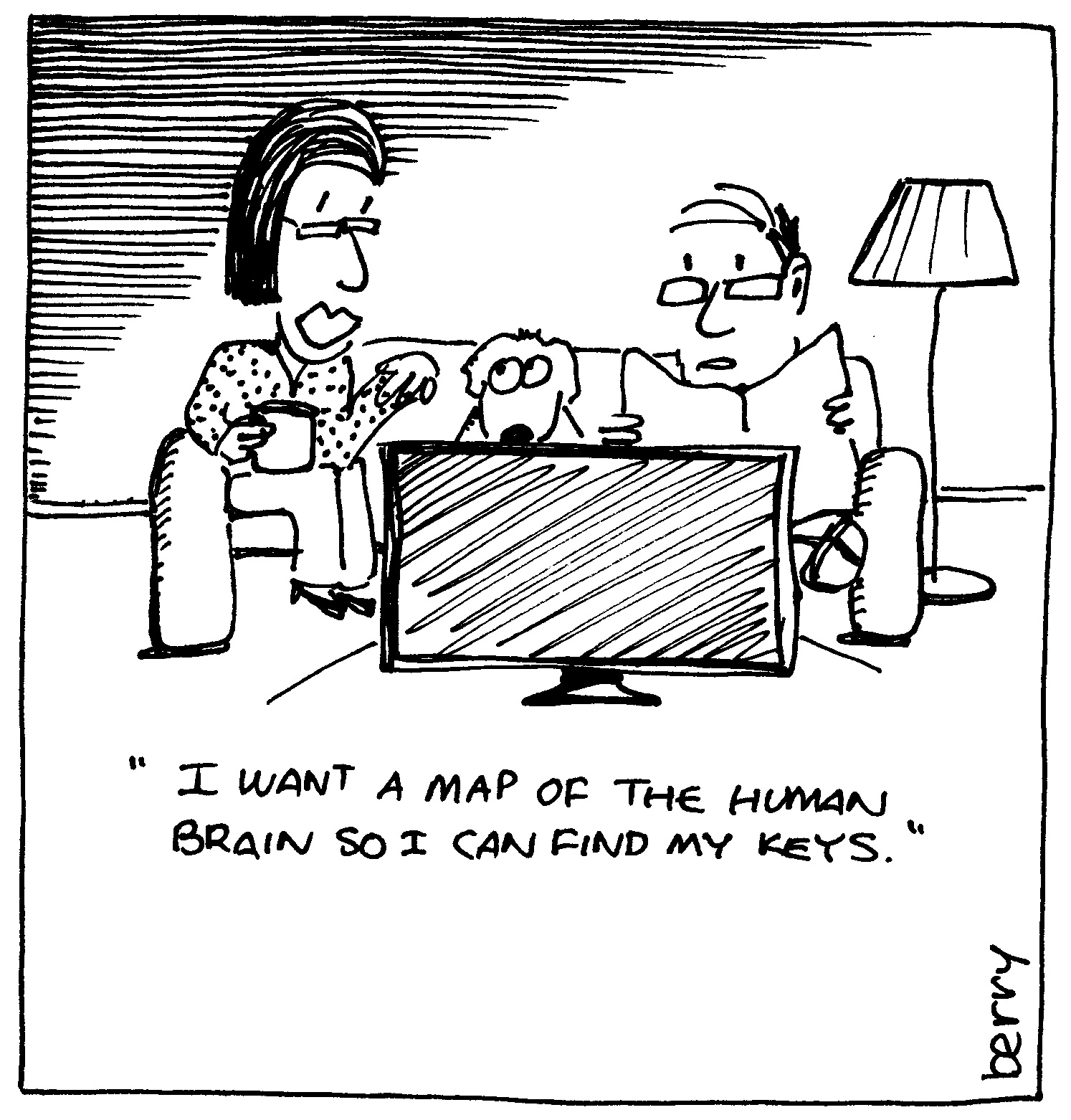 berry cartoons: map the human brain cartoon