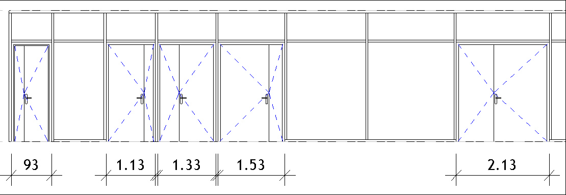 Revit-Mémo: Revit 2017_Porte à 2 battants paramétrables pour mur rideau