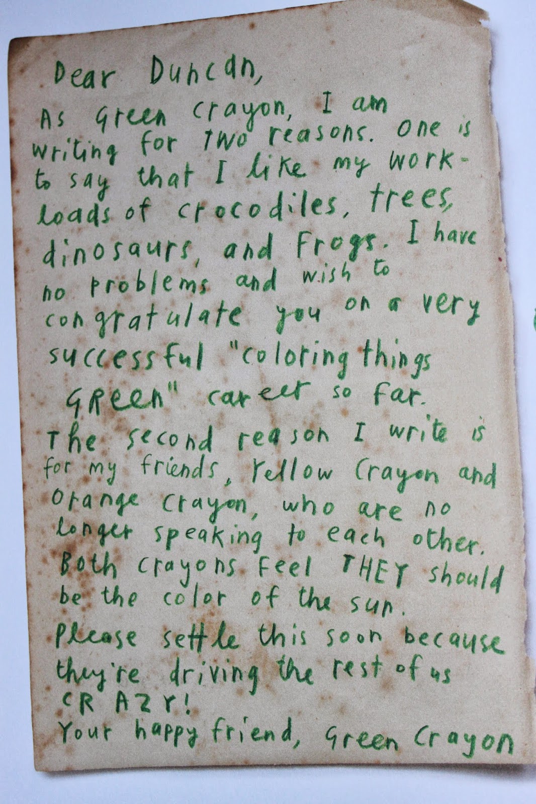 the marlowe bookshelf: The Day the Crayons Quit