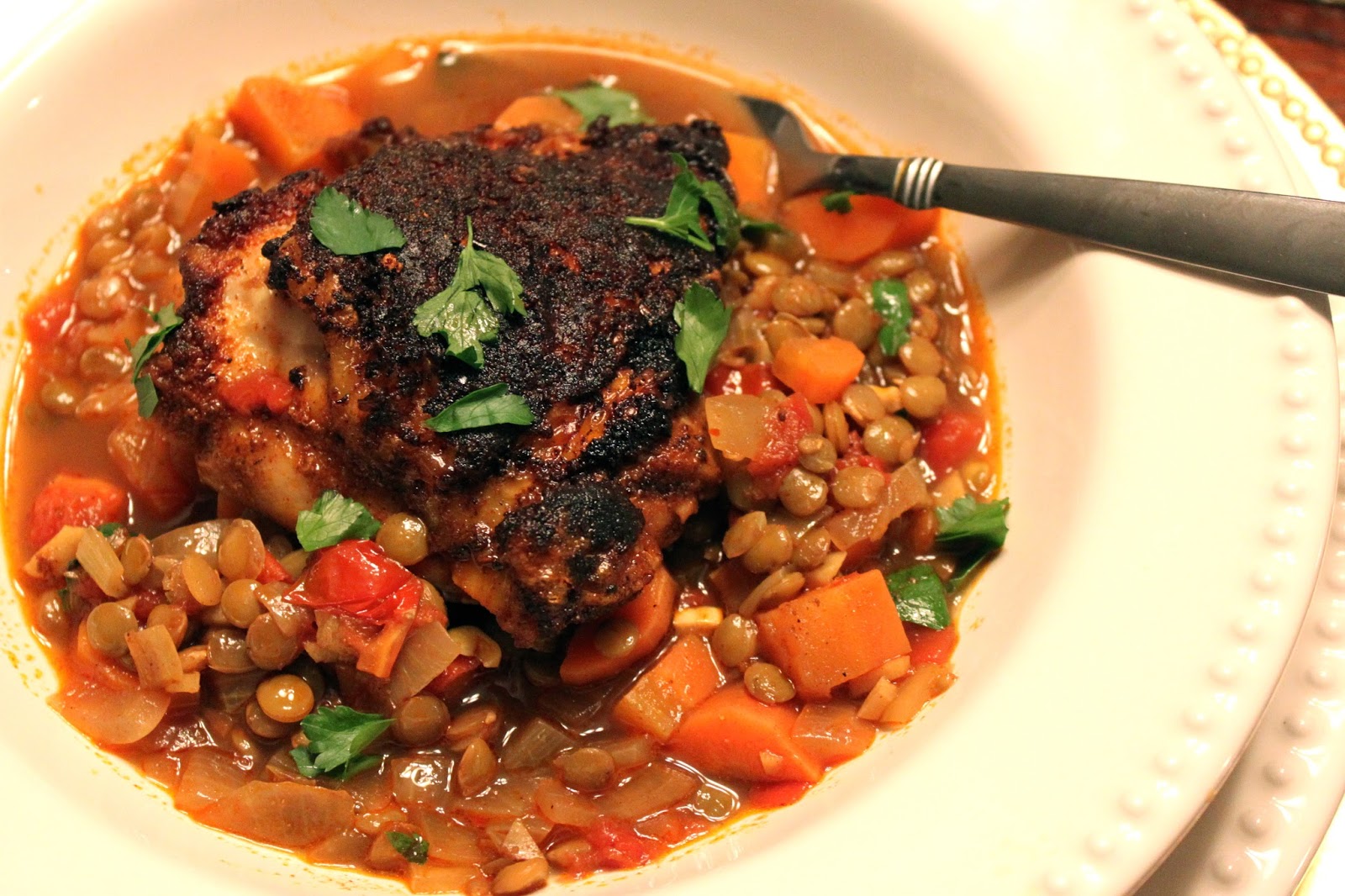 Explore Love Eat: Crispy Berbere Chicken with Ethiopian Lentils