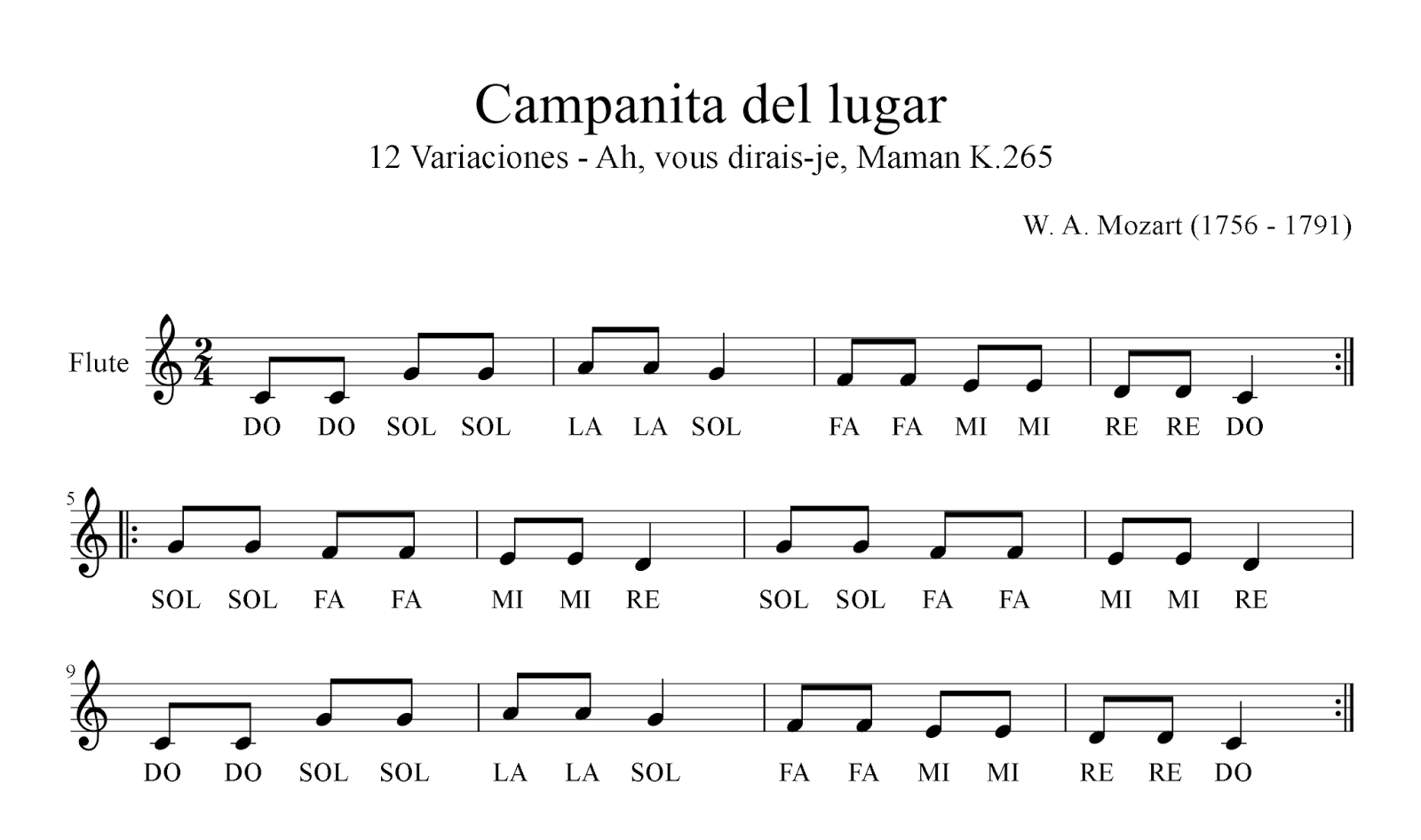 Música para Primaria: Partituras (Canciones Flauta)
