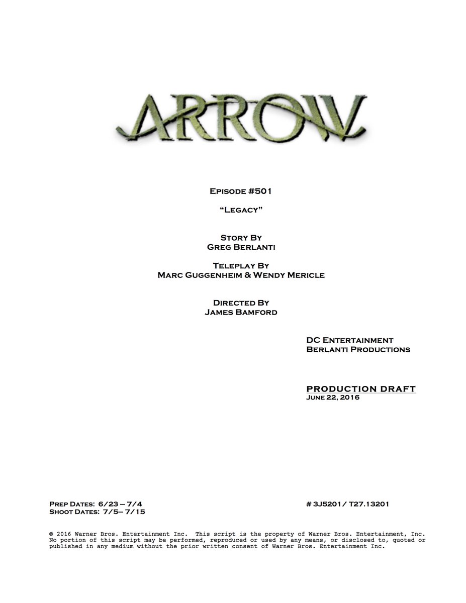 ARROW – Un ospite speciale per la quinta stagione e il titolo del primo ...