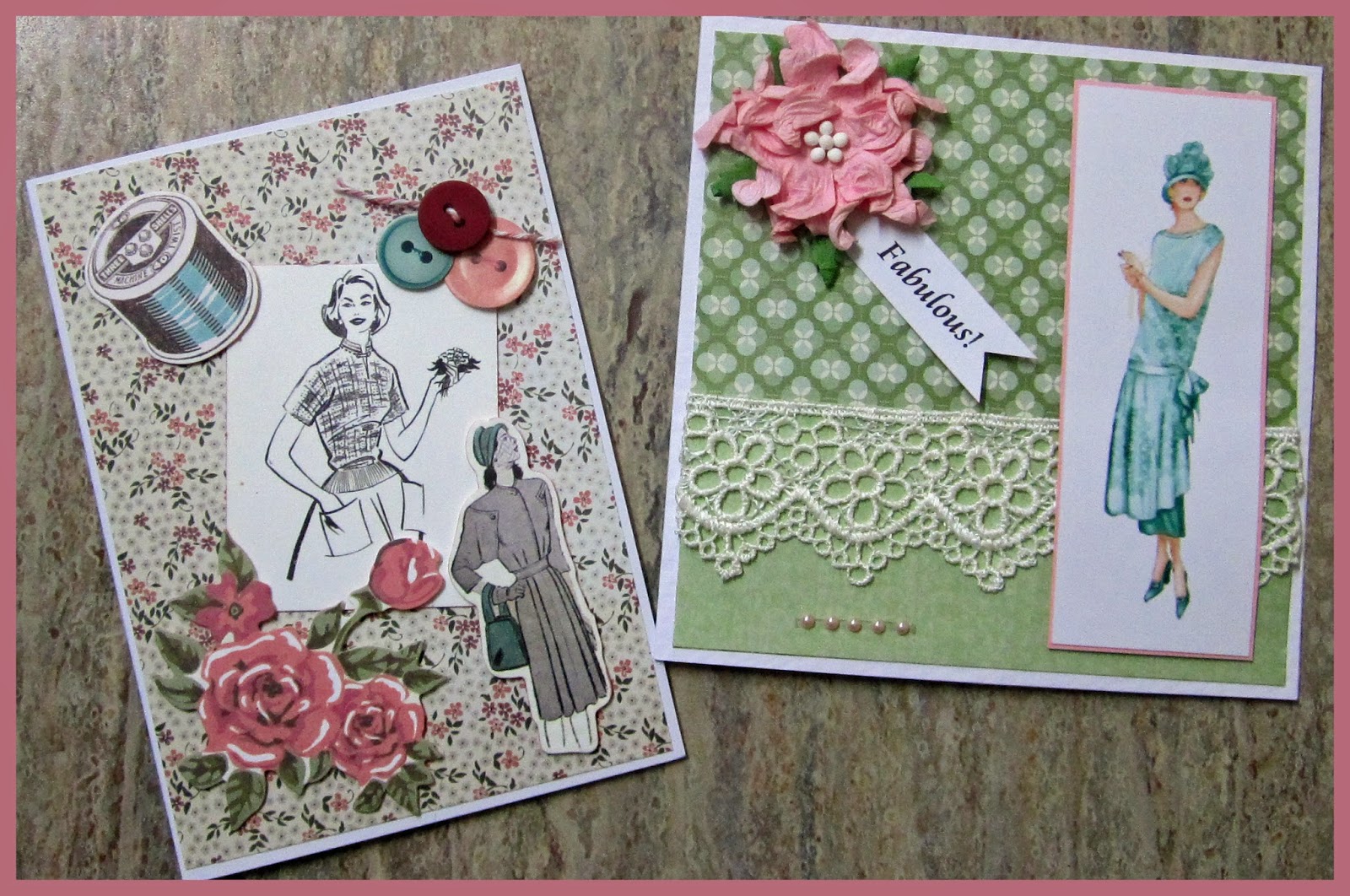 HAND MADE CARDS........ Ideas and Inspiration: VINTAGE FASHION CARDS