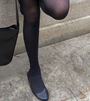 Women`s Legs and Feet in Tights: Legs and Feet in Black Tights 377