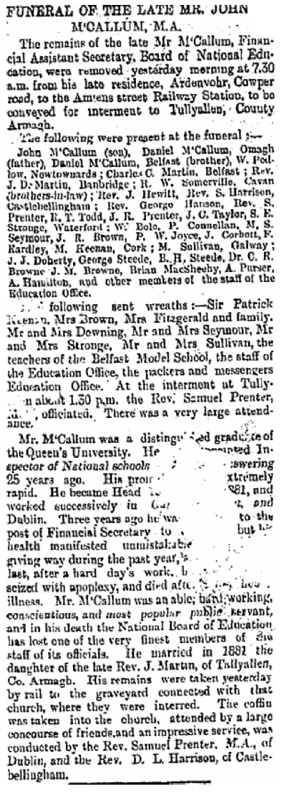 McCallum Family of Minnesota, USA and Ulster, Ireland