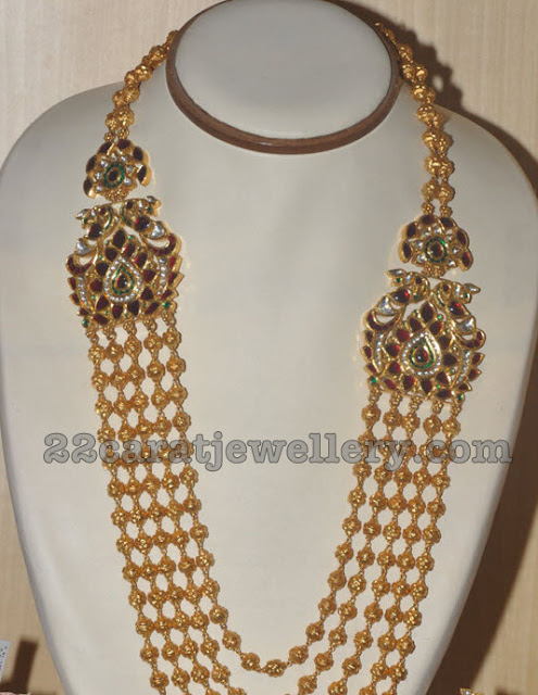 Gold Chandra Haram with Kundan Clasps - Jewellery Designs