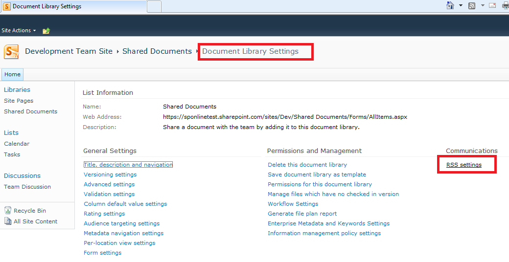 Chanaka's Blog: Enable RSS for SharePoint 365 Online