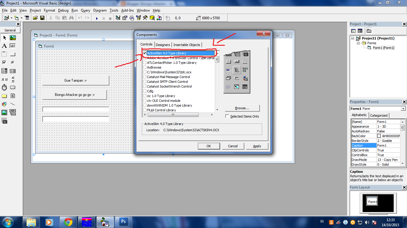 Cara Membuat Tampilan Form Visual Basic menjadi keren - Biongo Attacker