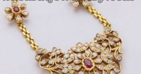 Simple Uncut Pendant with Floral Clasps - Jewellery Designs