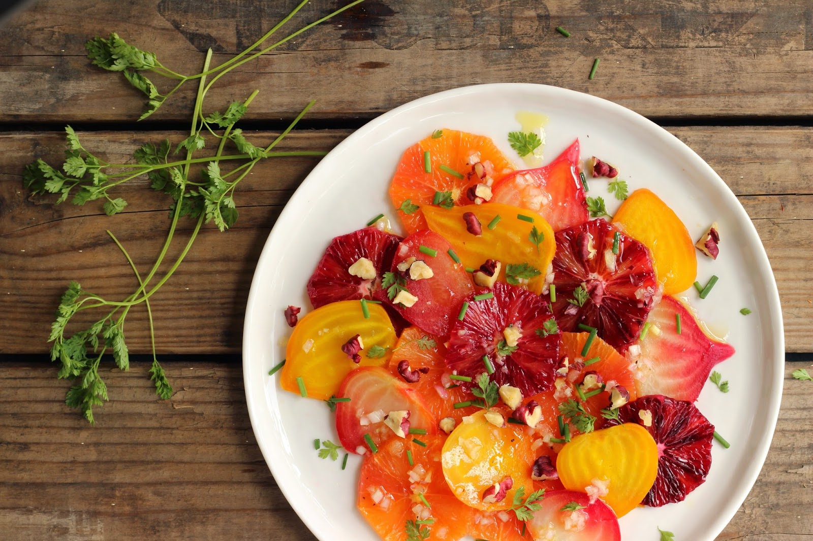 Beet and orange salad with herbs & walnuts | lieslicious