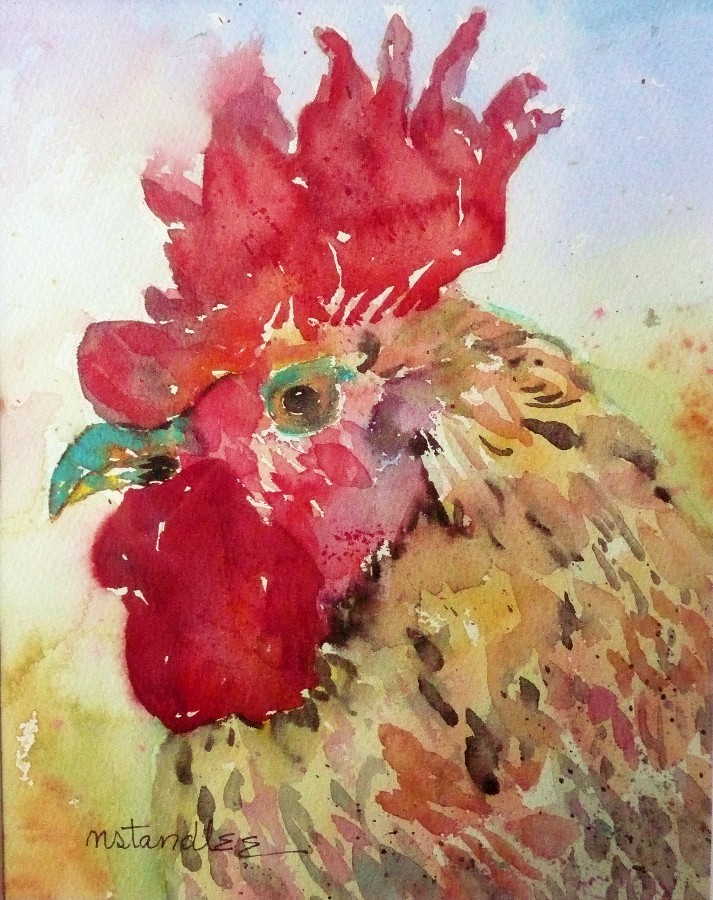 Mixed Media Artists International: Rooster #4 11083 ~ Watercolor ...