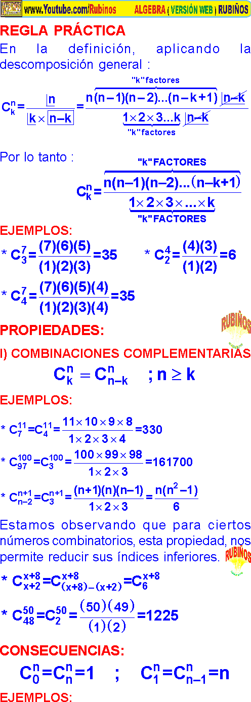 FACTORIAL Y NÚMERO COMBINATORIO PROBLEMAS RESUELTOS