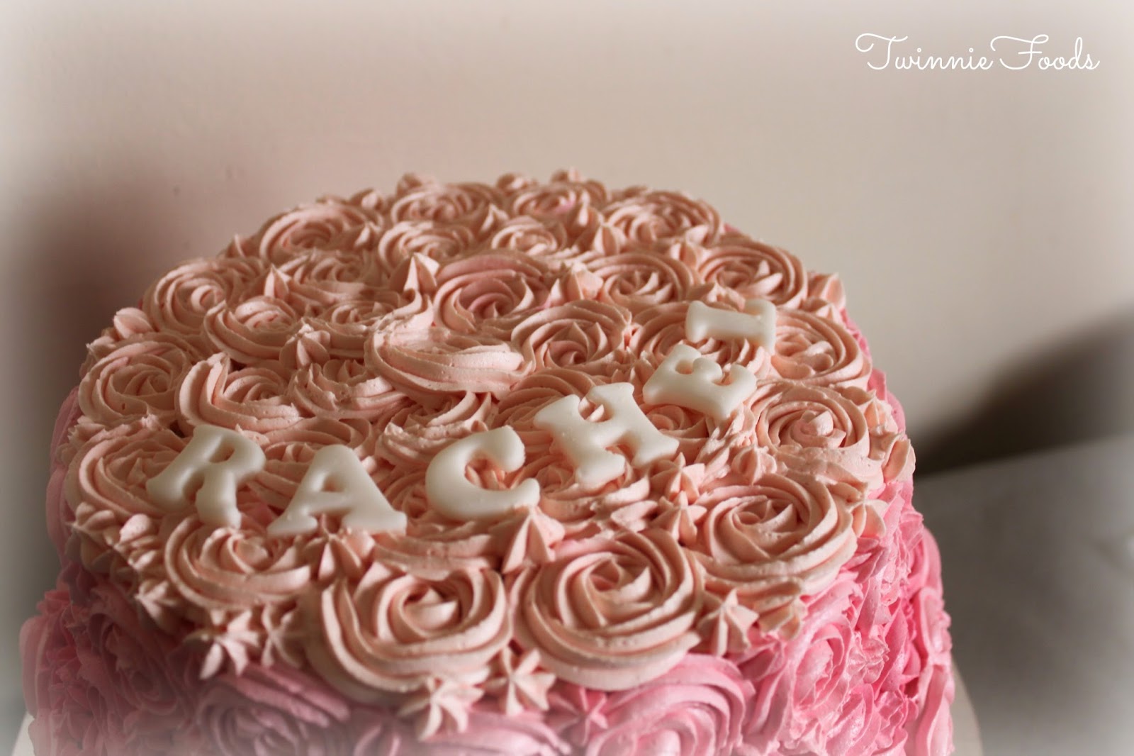 2 Tiered pink ombre cake - TwinnieFoods