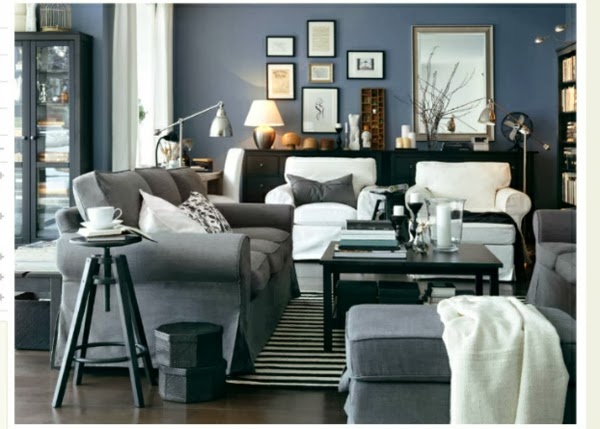 Lindas salas en gris y blanco