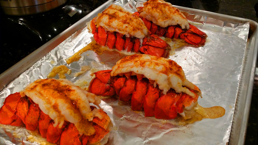 Just the Right Size: Roasted "Piggy Back" Lobster Tails