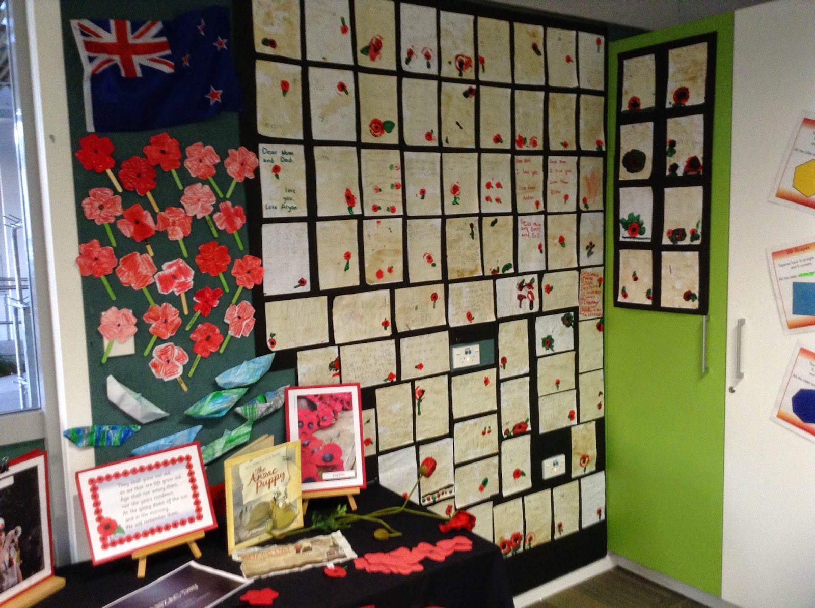 Learning Hubs 11 and 12: ANZAC Letters and display