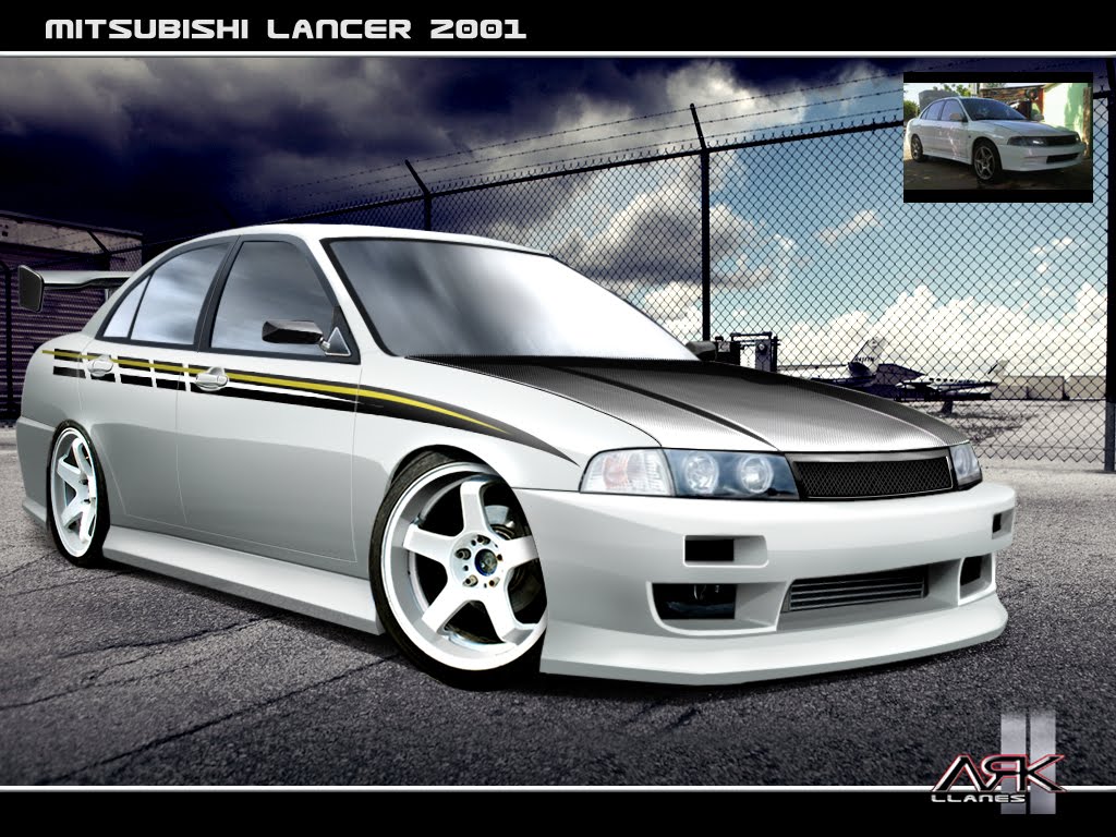 Virtual Tuning Design by ARK-Llanes: Mitsubishi Lancer 2001 White SE