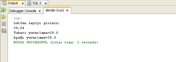 Java Ders ve Örnekleri: Java Sayı yuvarlama