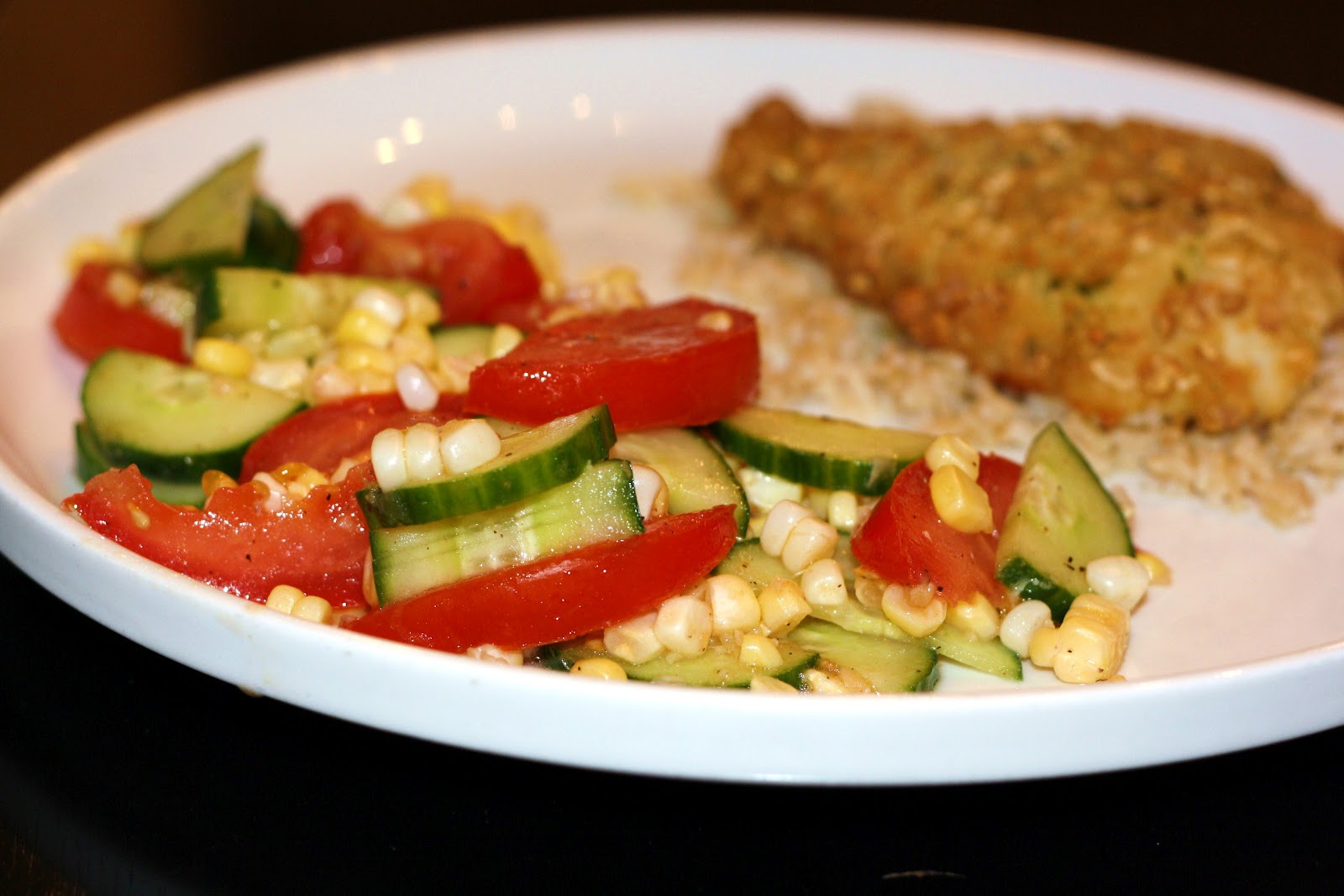 what's for dinner?: broiled fish with summer salad... 15 minutes