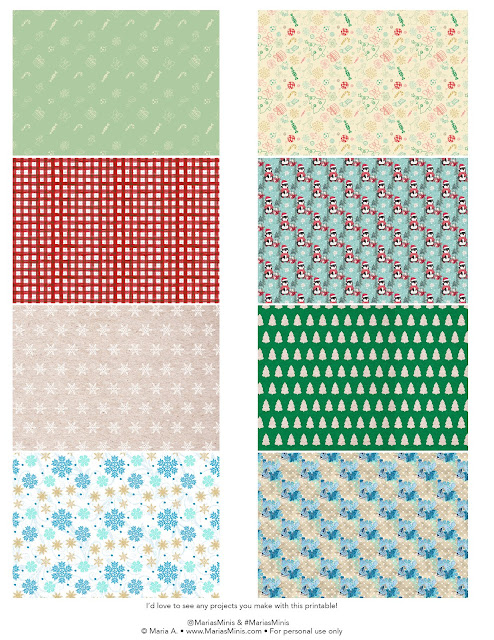 Miniature Holiday Wrapping Paper Free Printable