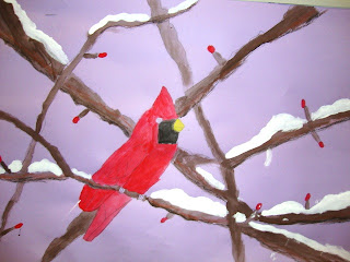 Thomas Elementary Art: 3rd Grade Winter Cardinals