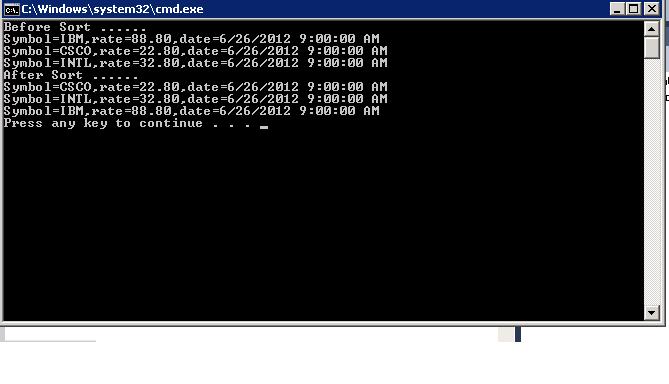 C# Tutorials: IComparable Interface in c#