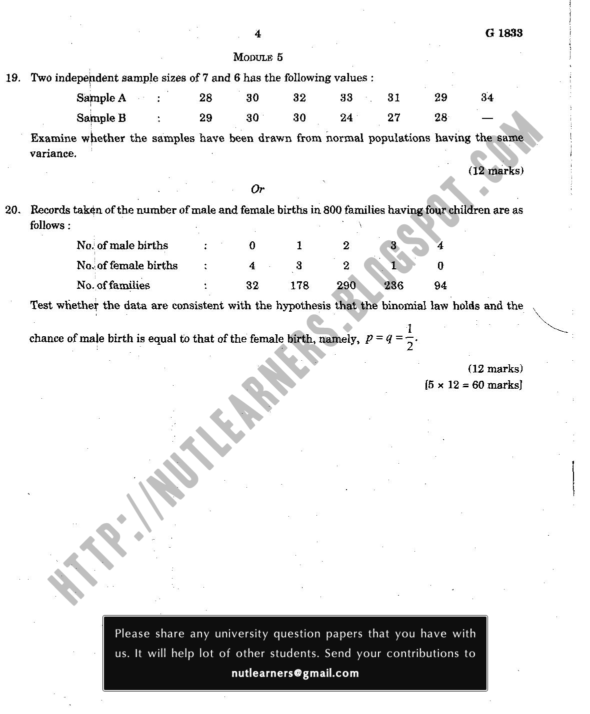 Engineering Mathematics III - MG University Question Paper | Nut Learners