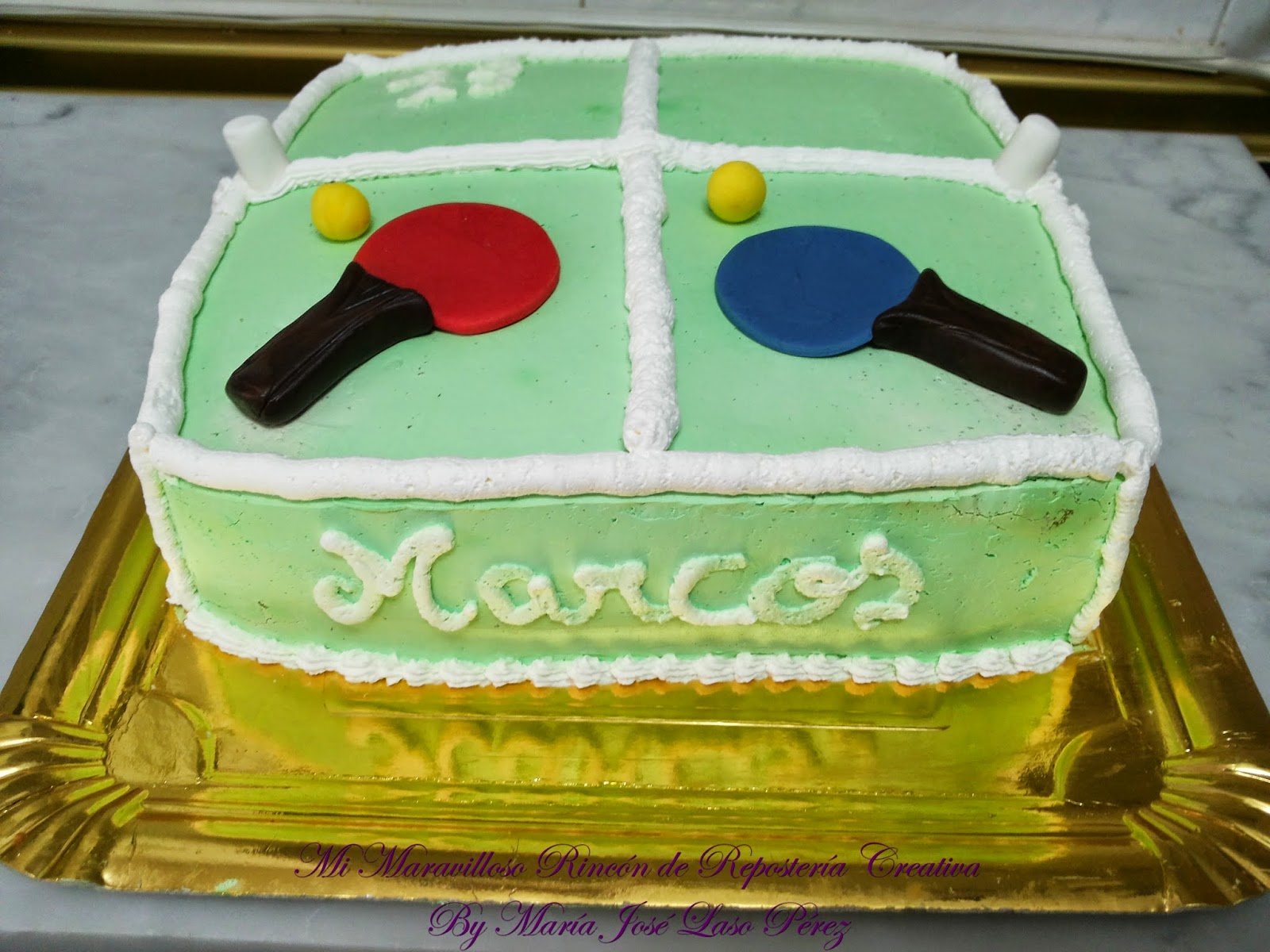 Mi maravilloso rincón de repostería creativa: TARTA MESA DE PING PONG