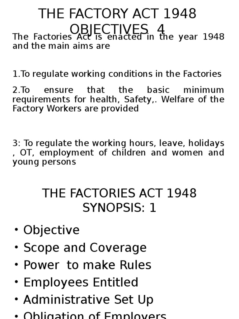 Indian Factory Act 1948 Pdf