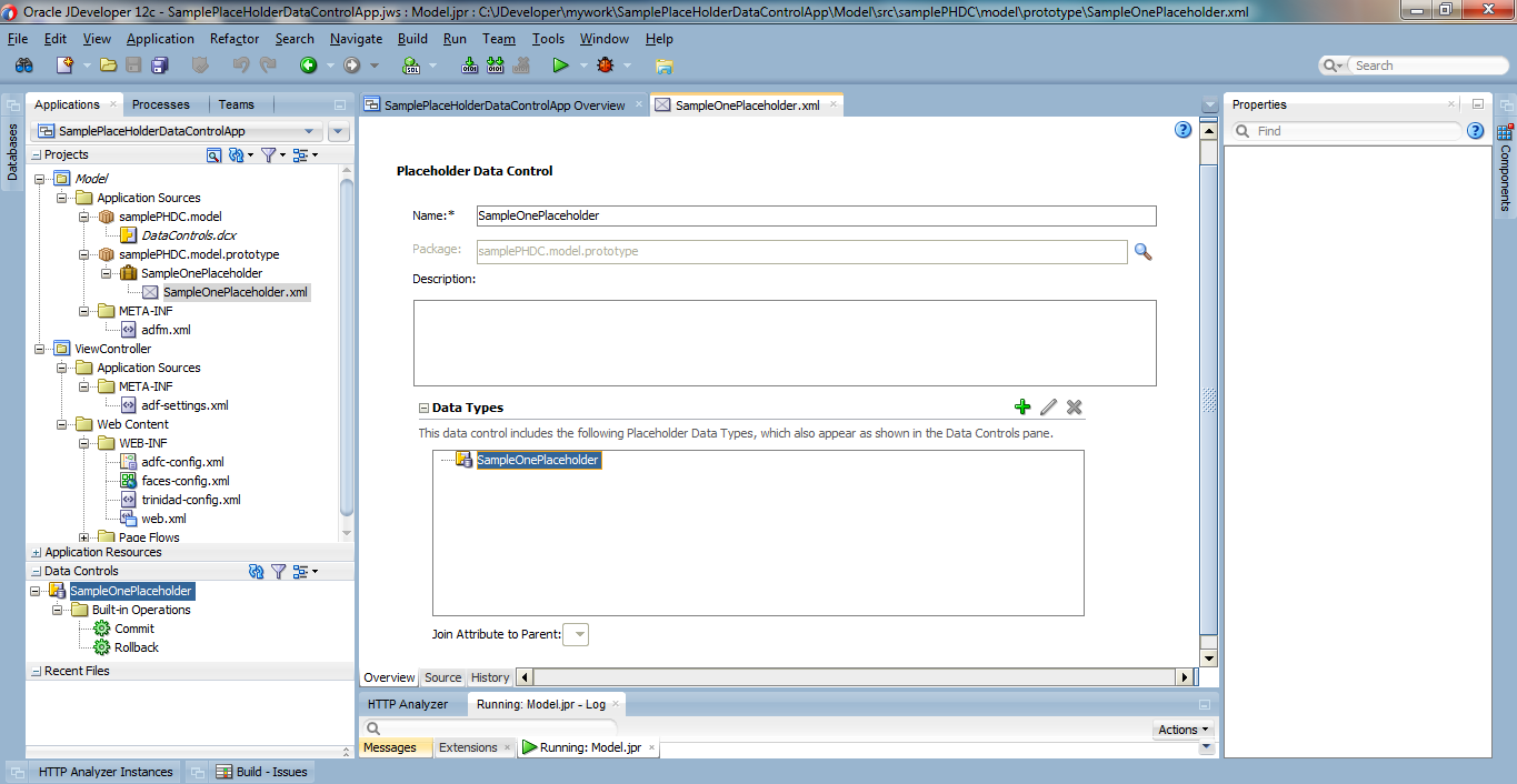 How To Create A Placeholder Data Control In Jdeveloper 12c ~ Oracle Adf 12c Application
