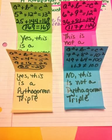 Equation Freak: Pyhthagorean Triples Interactive Notebook page