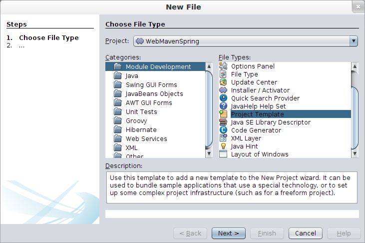 Netbeans. Crear Proyecto Plantilla