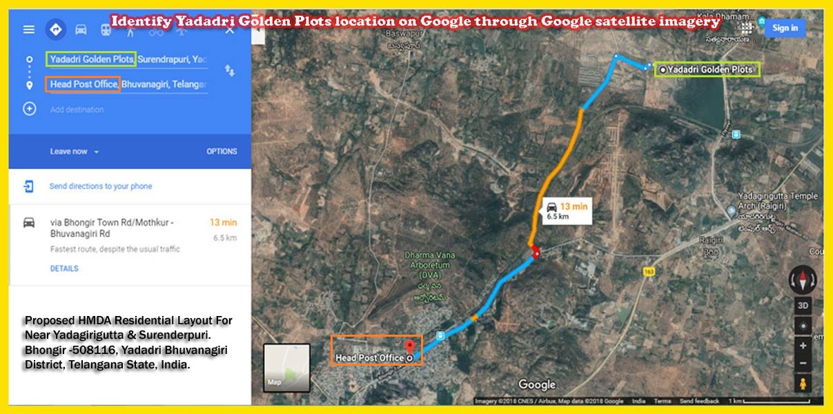 Yadadri Golden: Site Route Map