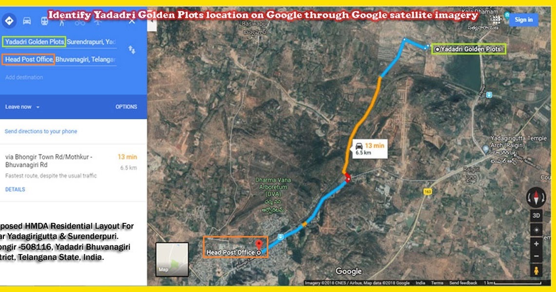 Yadadri Golden: Site Route Map