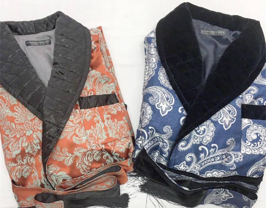 Men's Bespoke Luxury Smoking Robes and Dressing Gowns in Silk and Velvet