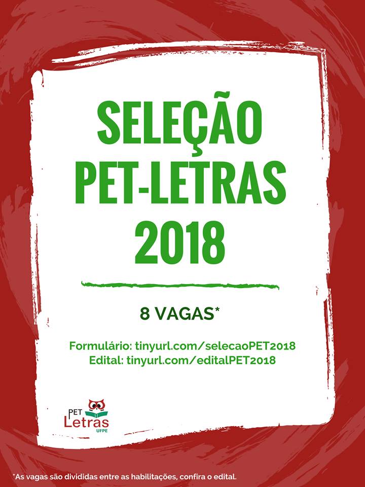 Seleção PET-Letras 2018 ~ PET Letras UFPE