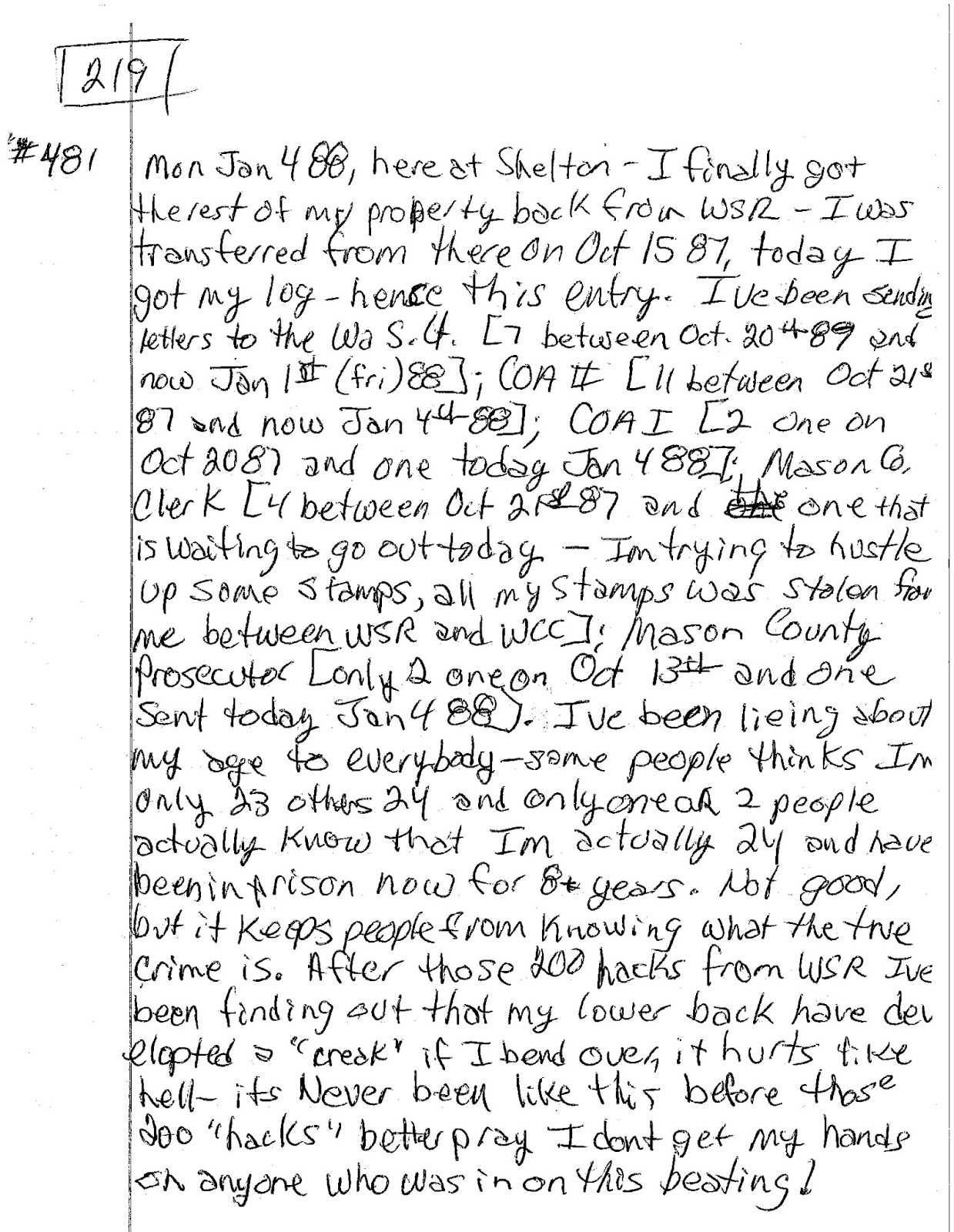 In Birdy's Eyes:: Handwritten 30 Year Daily Prison Log