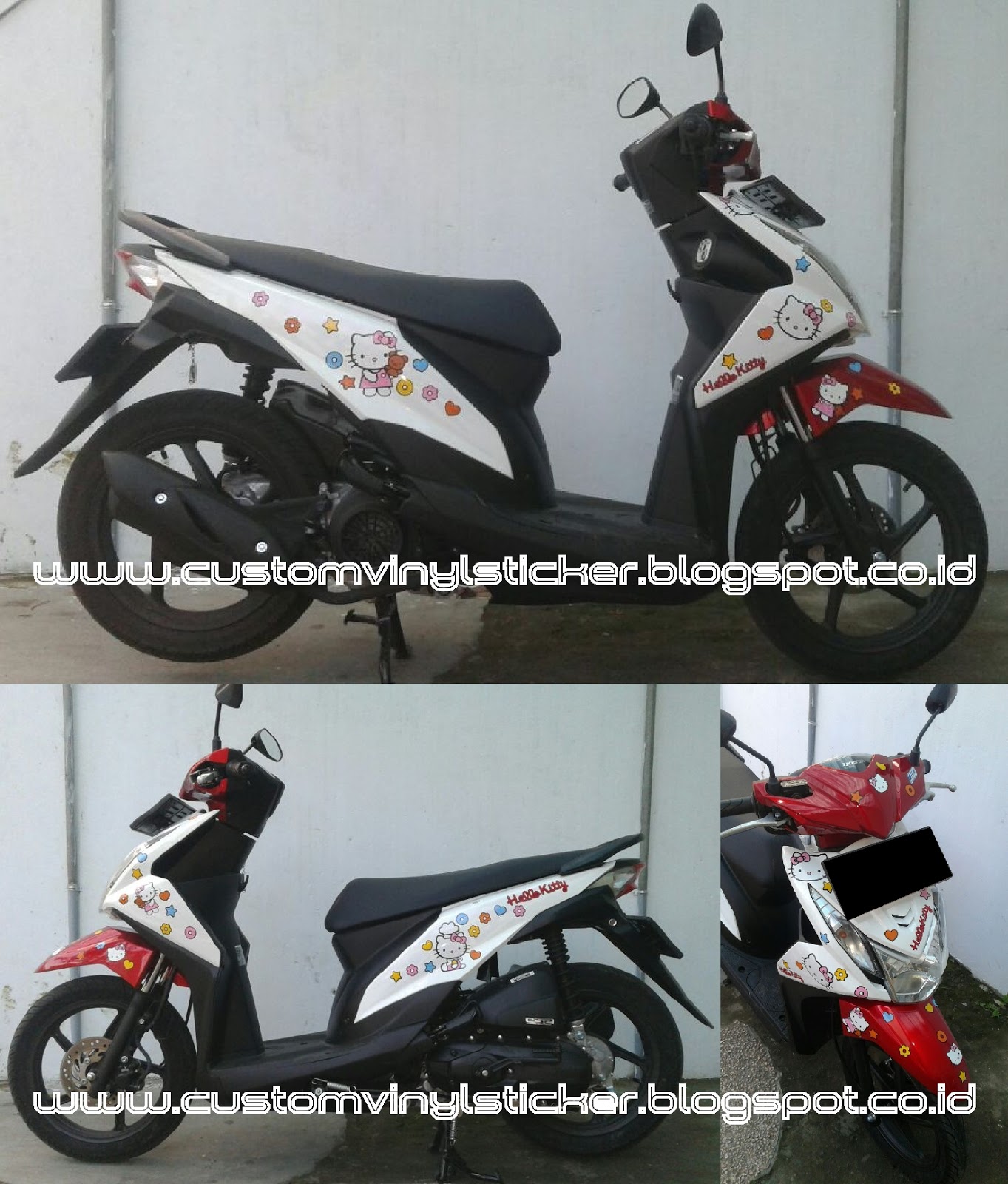 STICKRENZ: Honda Beat ESP Red White - Hello Kitty Custom Sticker