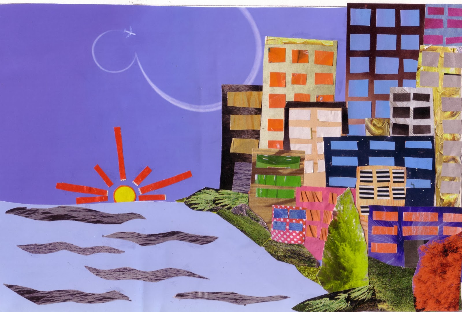 Dibujo I.E.S. Valle Inclán: Collage: Paisaje urbano