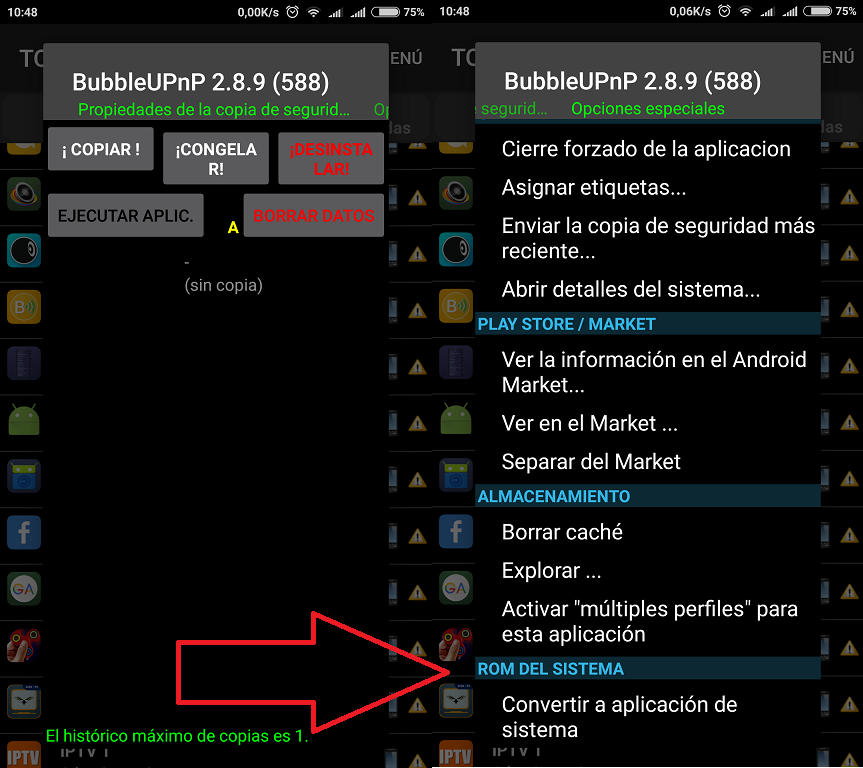 Convertir cualquier App a Aplicación de sistema en Android Root MovilAndroide